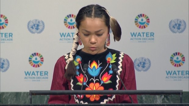 Canadian Indigenous girl makes safe water plea to UN in New York